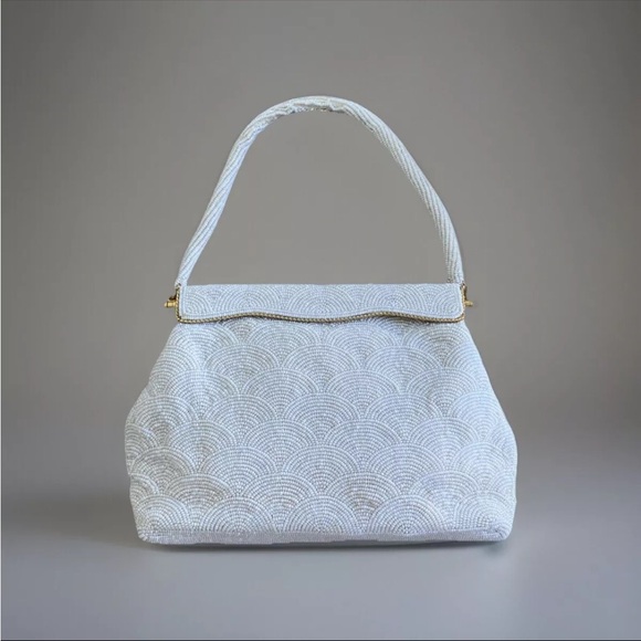 Vintage | Bags | Vintage Ivory 5s 60s Handmade Pearl Beaded Purse ...